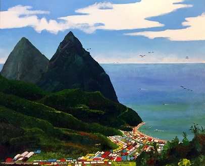 Above Soufriere by ROBERT CROOKER ART | Landscape | 20" x 24" | Acrylic ...