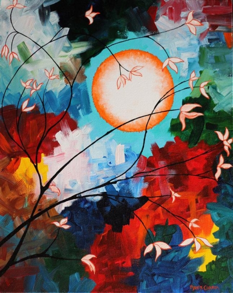 Orange Sun Light by ROBERT CROOKER ART | Abstract | 20" x 16" | acrylic ...